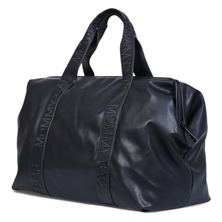 Sac à langer Mommy Bag Signature Simili cuir Noir | Childhome