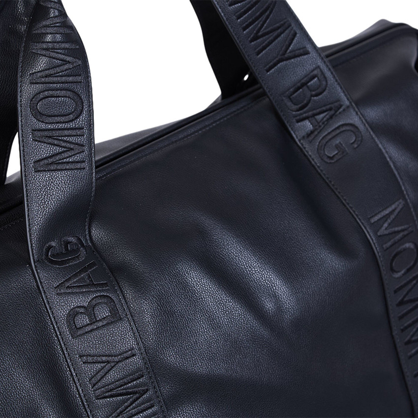 Sac à langer Mommy Bag Signature Simili cuir Noir | Childhome